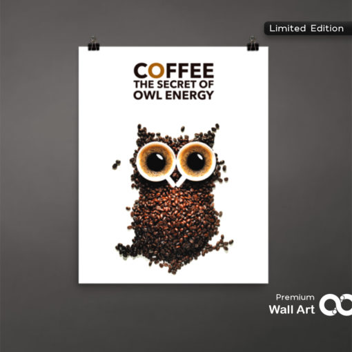 Coffee The Secret Of Owl Energy | Poster | DOTSLEVEL®